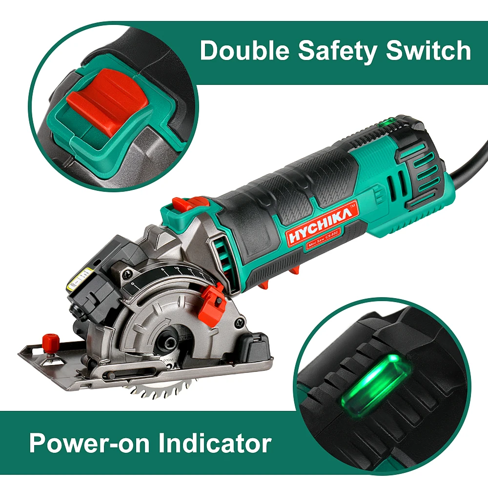 Mini Circular Saw, HYCHIKA Compact Circular Saw Tile Saw With Saw ...