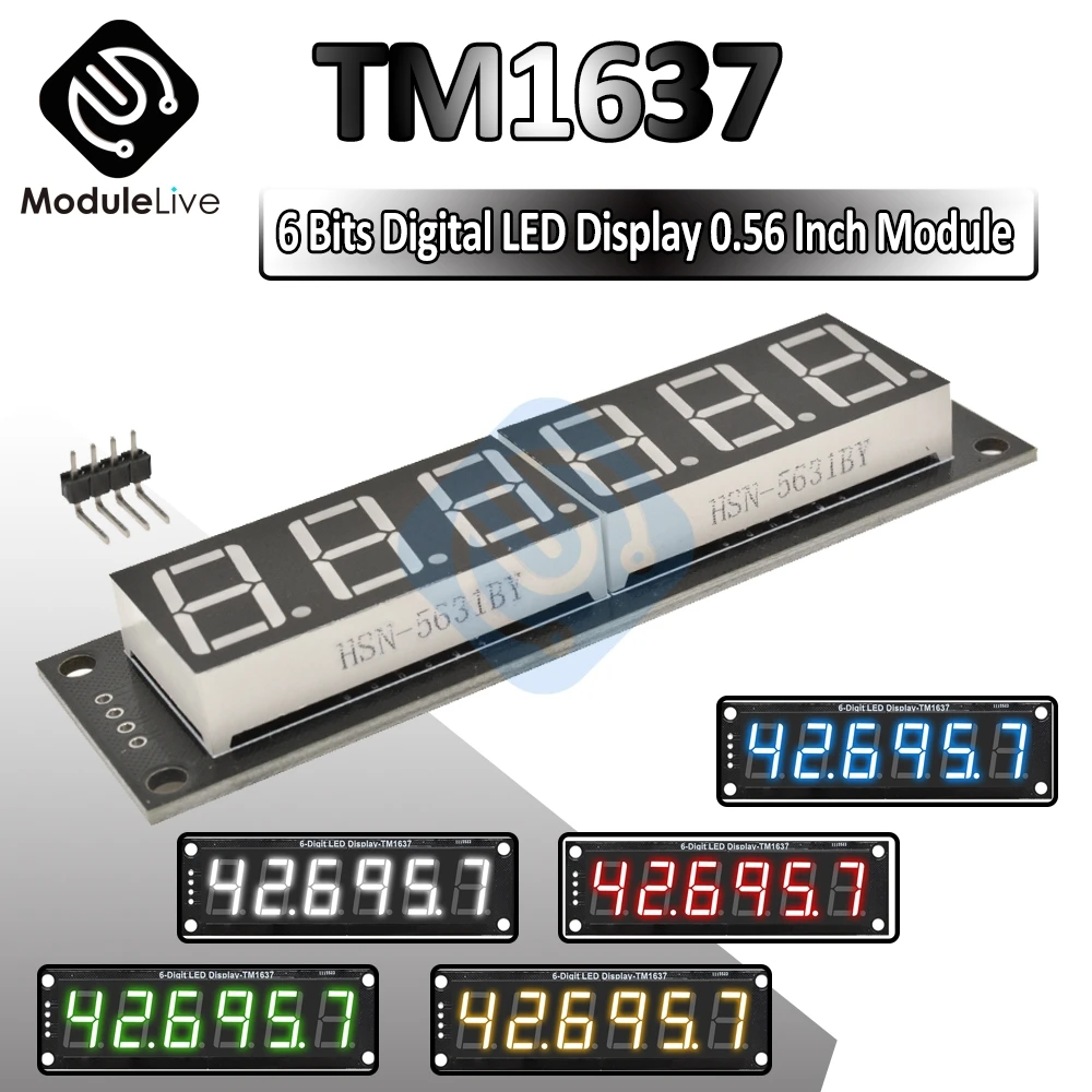 Купить Измерительные и аналитические приборы | New TM1637 6 Bits Digital LED Display Module 7 ...