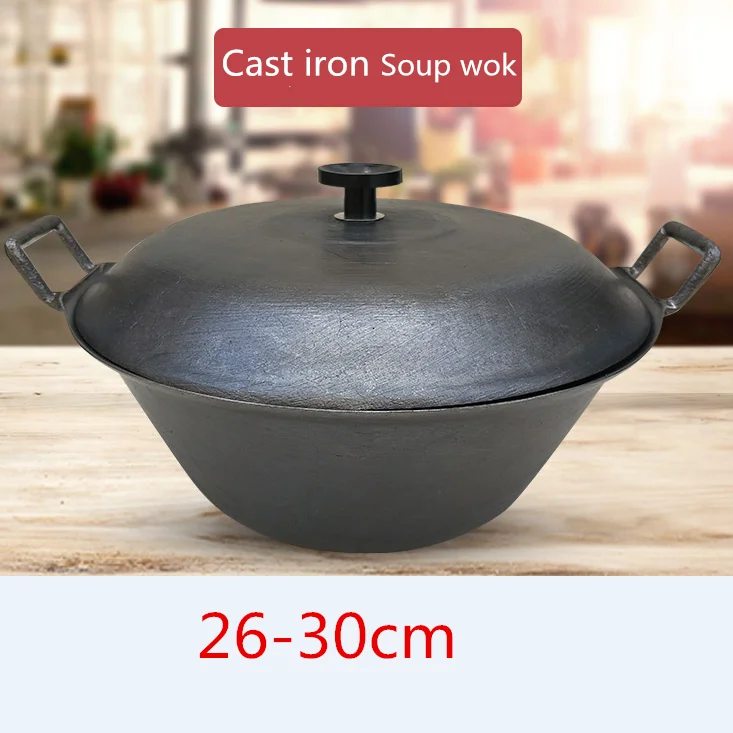 Купить Кухня, столовая и бар | Cast Iron Pot flat Bottom Big Thick Cast ...