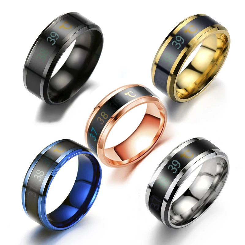 Купить Кольца | Smart Sensor Body Temperature Ring Stainless Steel ...