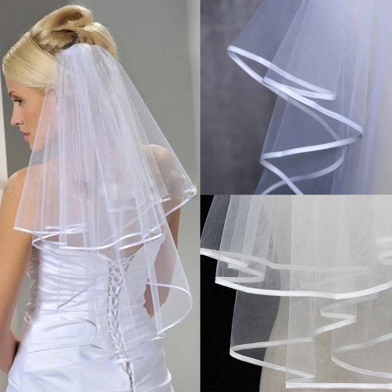 Купить Свадебные аксессуары | Women Wedding Dress Veil Two Layersf ...