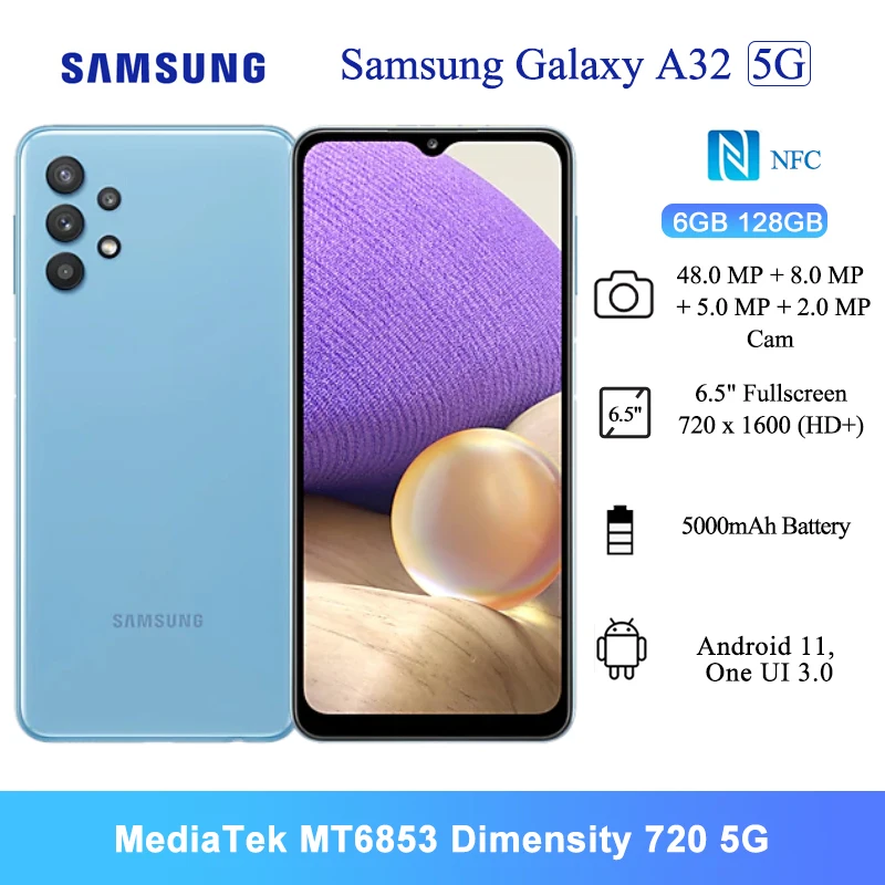 Купить Сотовые телефоны | Samsung Galaxy A32 5G Smartphone 6.5 Inch MT6853 Dimensity 720 Octa ...