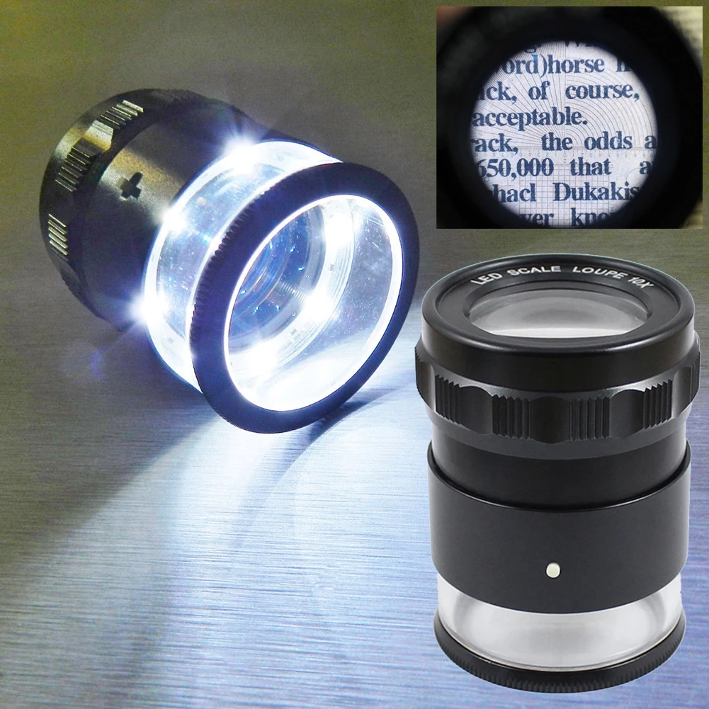 CLMG-7173_LED Magnifier Scale Loupe 10x Magnification LED, 51% OFF