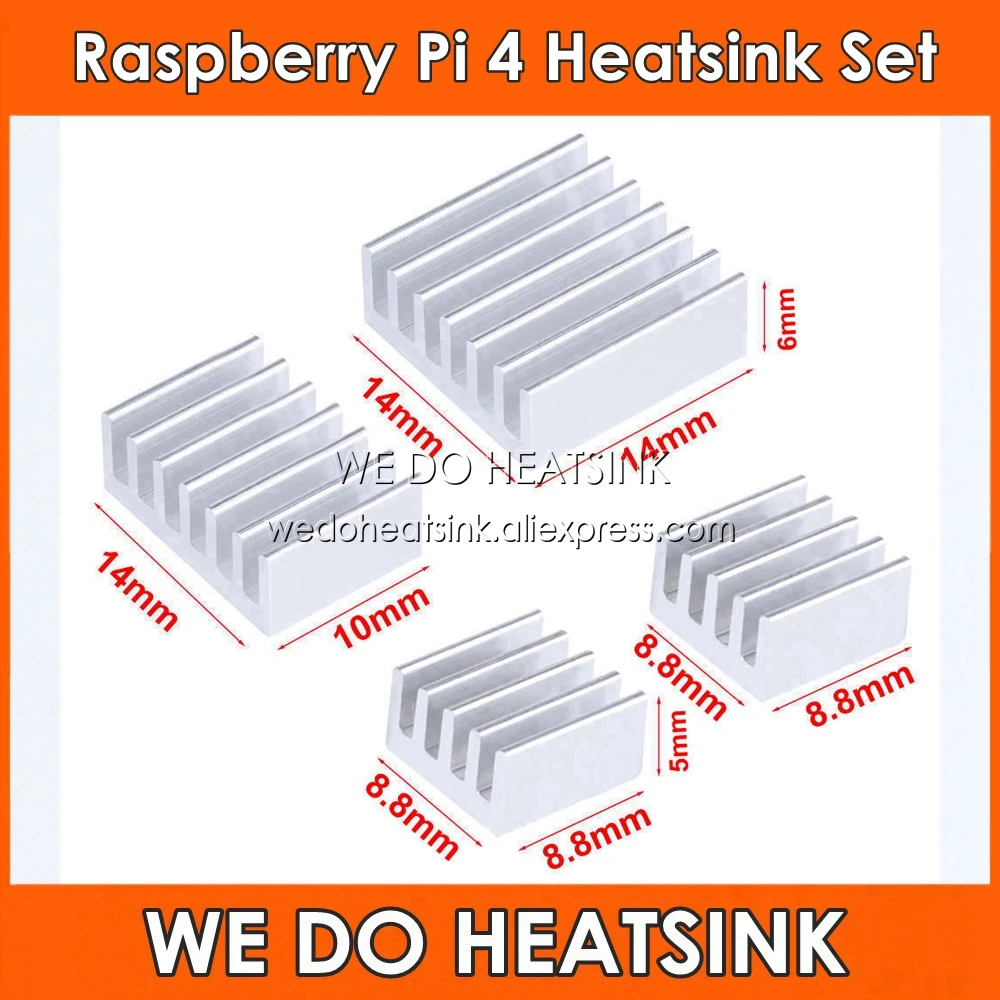 Купить Компьютерные компоненты | WE DO HEATSINK 4pcs/set Raspberry Pi 4 DIY Heat Sink Aluminum ...