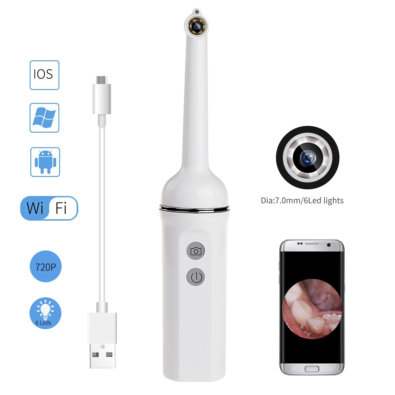 Купить Видеонаблюдение | Wireless WiFi USB Intra Oral Dental Camera ...