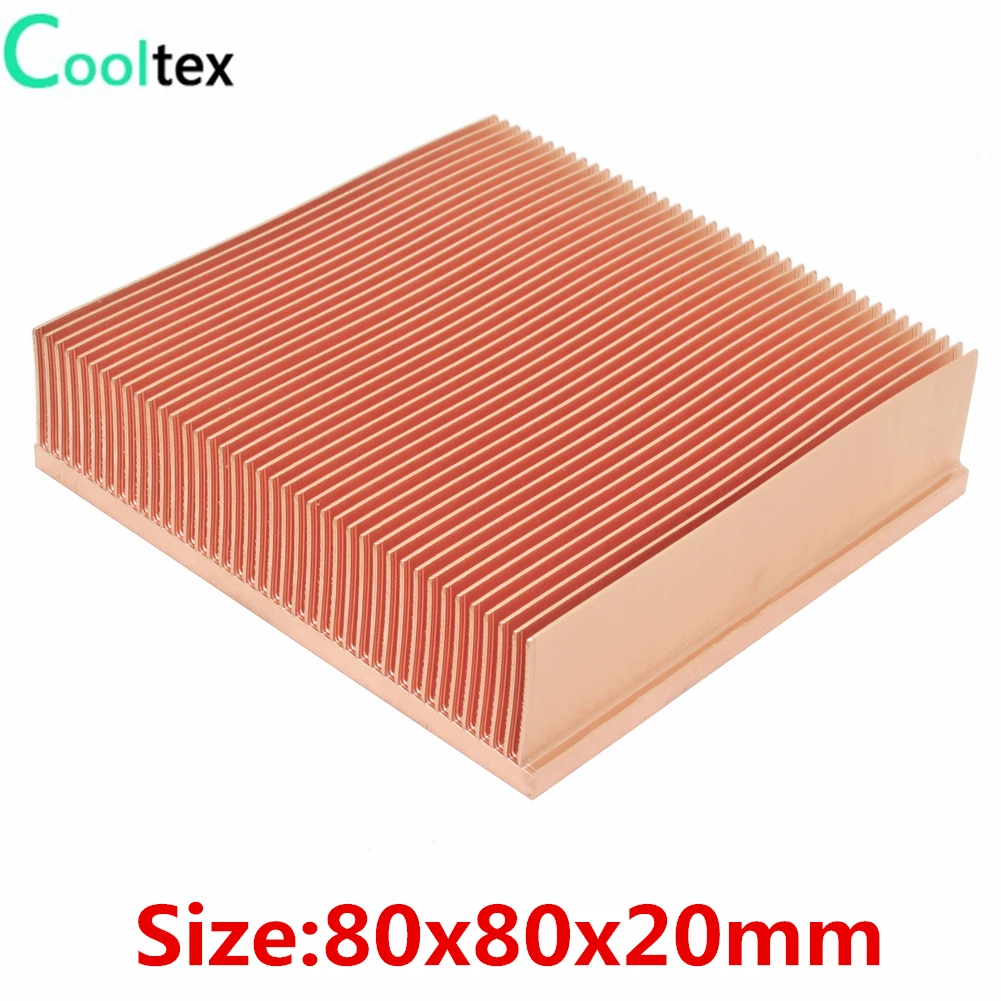 Купить Алиэкспресс | Pure Copper Heatsink 80x80x20mm Skiving Fin Heat ...