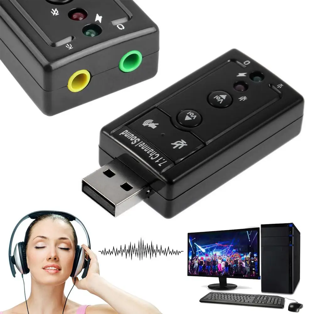 Купить Компьютерные компоненты | Mini USB 2.0 3D Virtual 12Mbps External 7.1 Channel Audio Sound ...