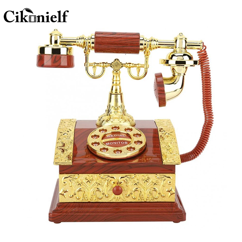 Купить Домашний декор | Vintage Dial Telephone Shaped Music Box Retro ...