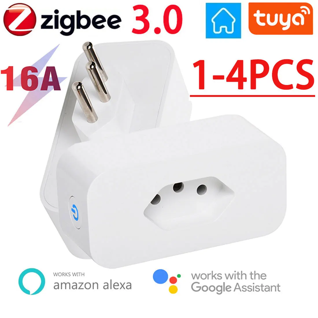 Купить Аксессуары и запчасти | Tuya Zigbee 3.0 Smart Plug 16A Brazil Power Socket Outlet Smart ...