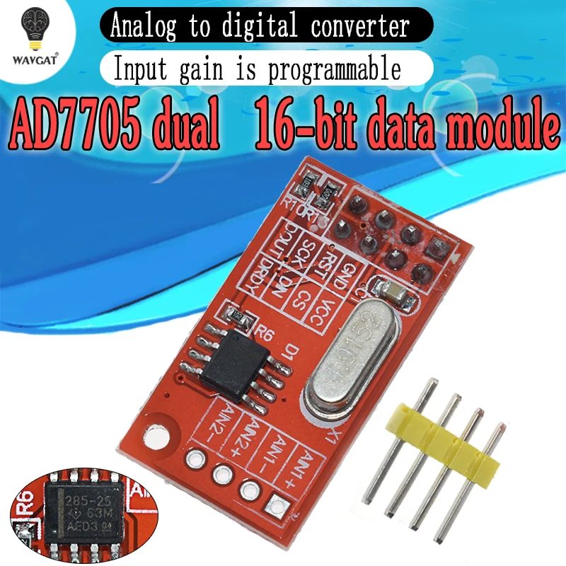 Купить Активные компоненты | WAVGAT official AD7705 Dual 16 bit ADC Data Acquisition Module ...