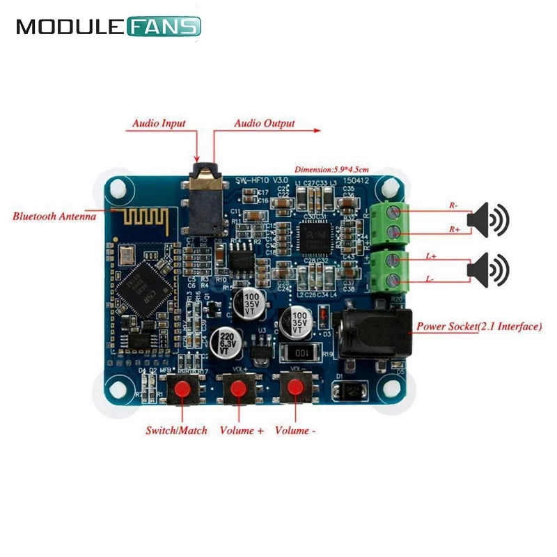 12v bluetooth receiver amplifier