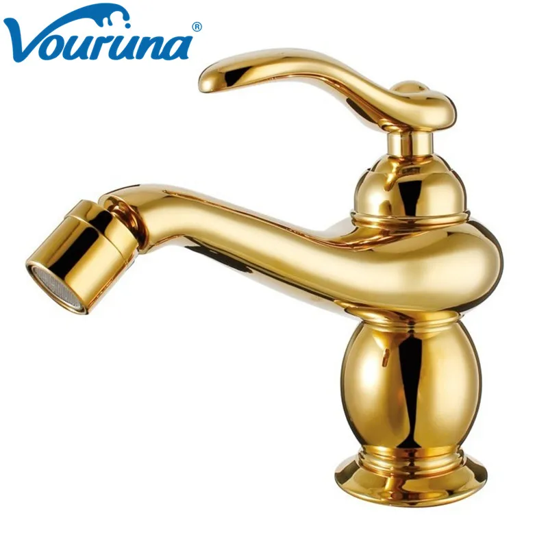 Купить Сантехника | VOURUNA Luxurious Golden Bidet Faucet Tap Single ...