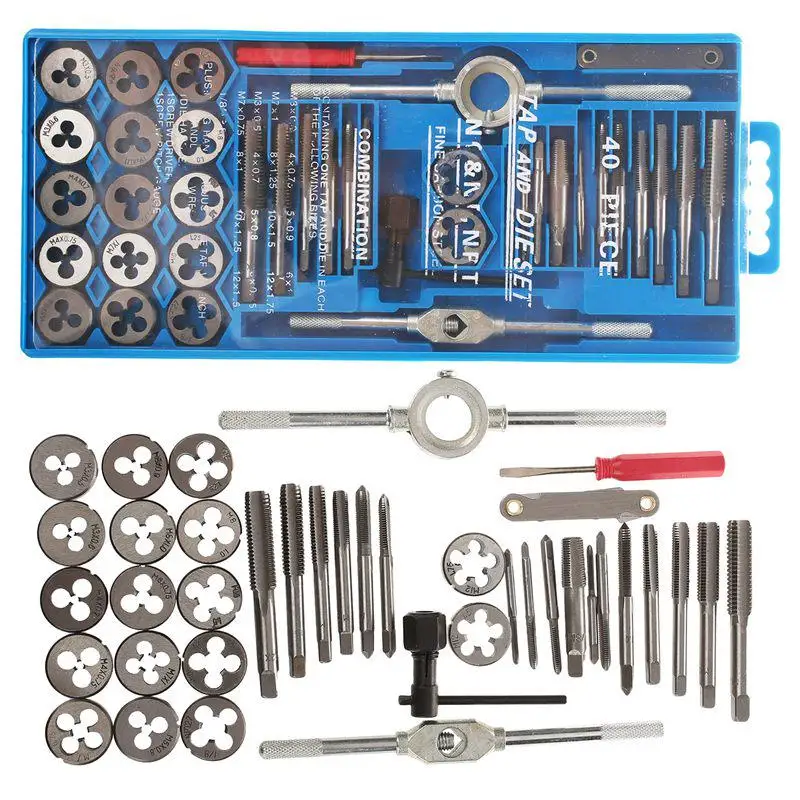 Купить Ручные инструменты | 20/40pcs Tap Die Set M3-M12 Screw Thread Metric Taps Wrench Dies DIY ...