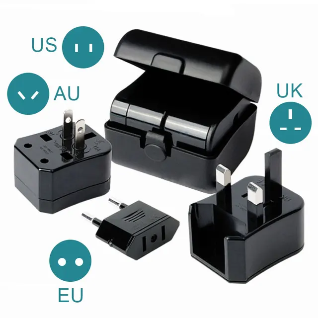 Купить Аксессуары и запчасти | 1PC Universal US AU EU UK Plug Converter 2 Round Pin Socket Euro ...