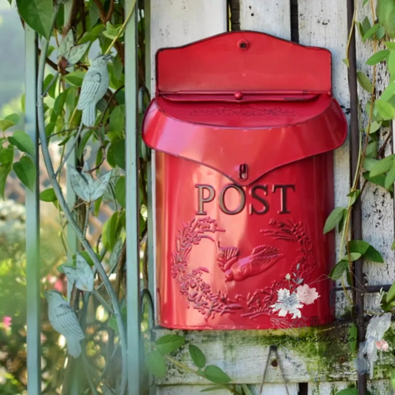 Купить Садовые товары | Pastoral Lockable Secure Iron Post Box Vintage ...