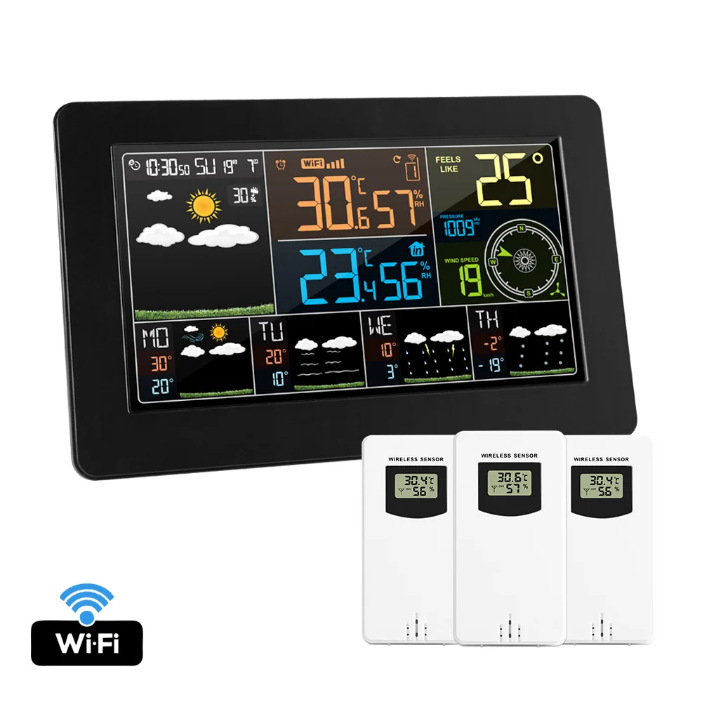 Купить Домашний декор | Digital Clock Weather Station wifi With 3 ...