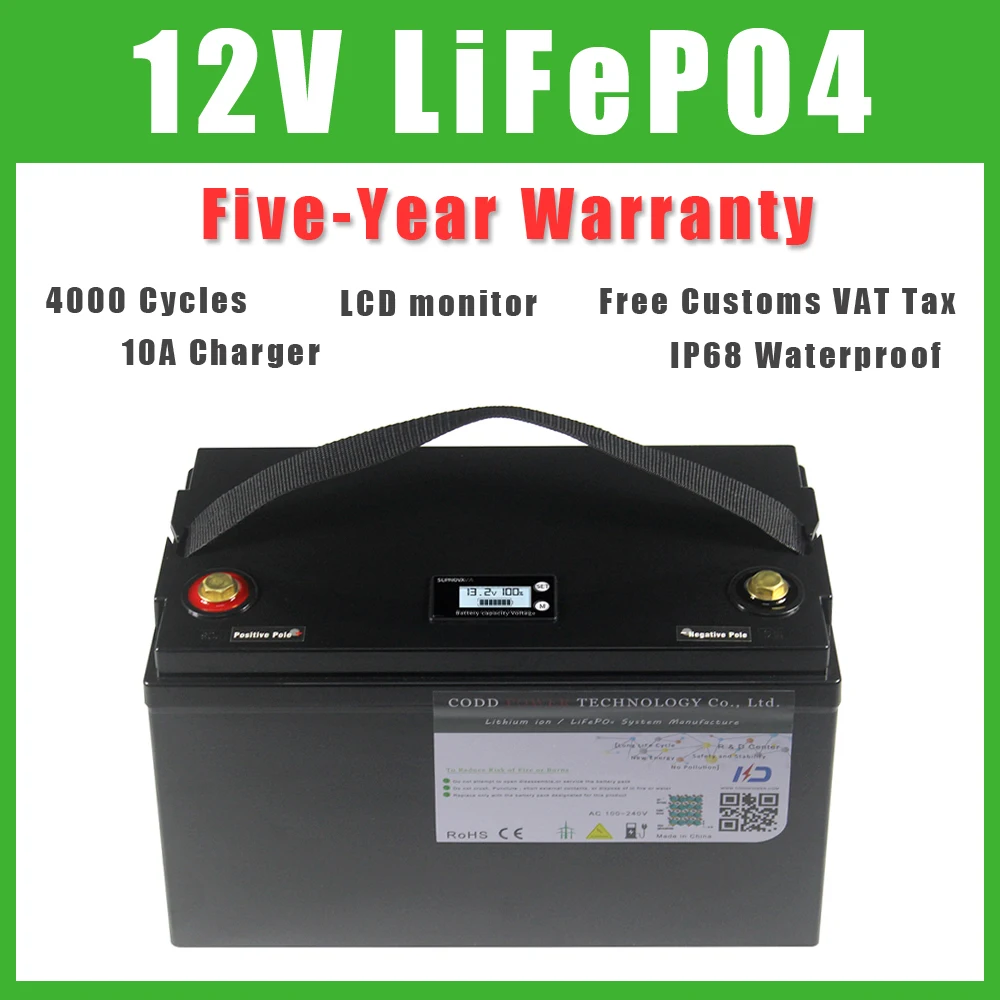 Купить Велоспорт | 12V 100AH 200AH LiFePO4 Battery RV Campers IP68 ...