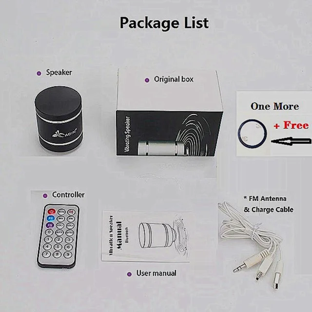 Купить Колонки | Adin Portable Bluetooth Vibration Speakers With Fm ...