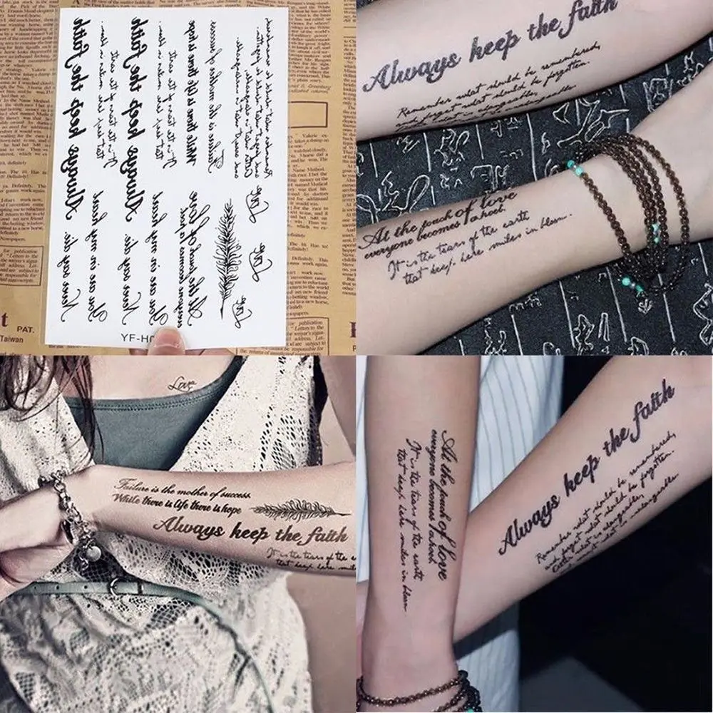 Купить Татуировка и боди-арт | 1 Sheet Temporary English Word Tattoo ...