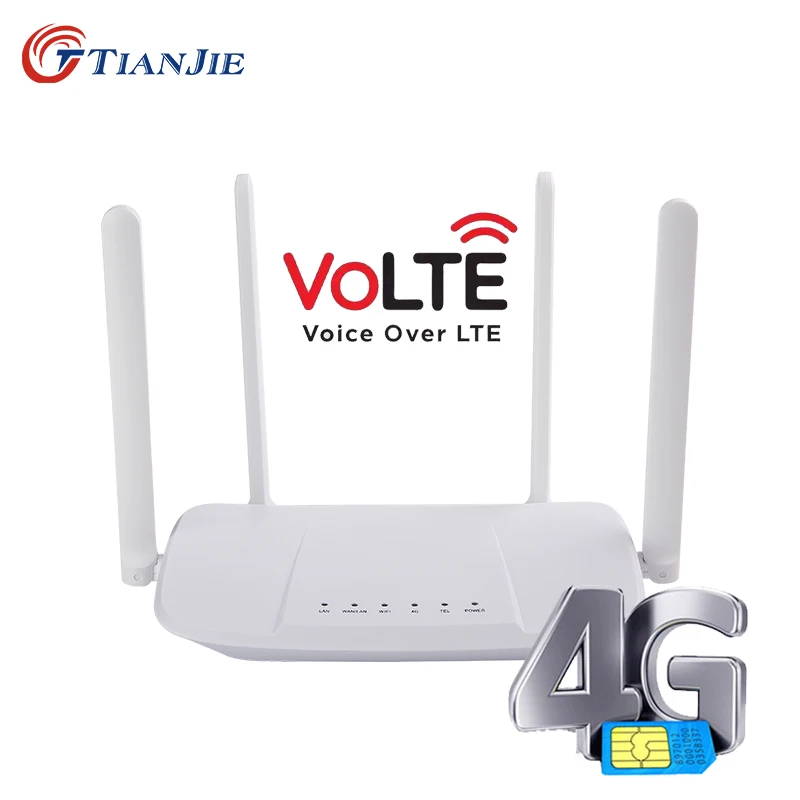 Купить Сети | TIANJIE 4G Wifi Router Modem Hotspot 300Mbps RJ45 RJ11 DDNS VoLTE WAN LAN IMEI ...