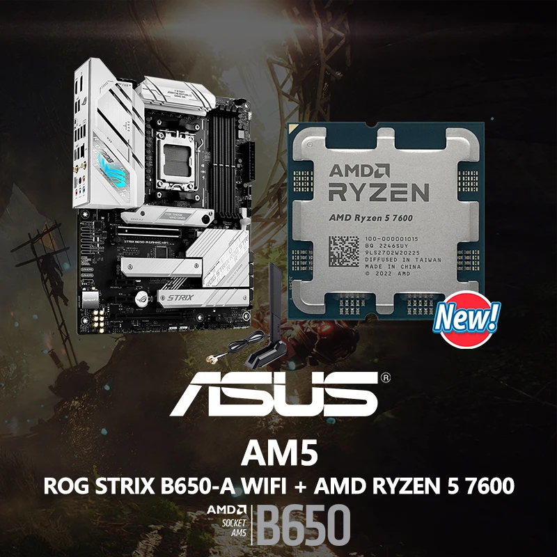 Купить Алиэкспресс | AMD Ryzen 5 7600 R5 7600 CPU + ASUS ROG Strix B650 ...
