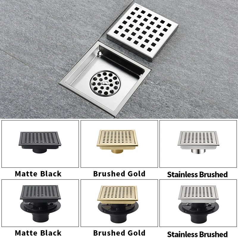 Купить Сантехника | Anti-odor Square Shower Floor Drain with Removable ...