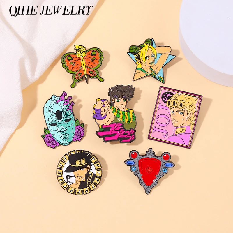 Купить Алиэкспресс | JoJo's Bizarre Adventure Enamel Pins Jolyne Cujoh Joseph Joestar Kujo ...