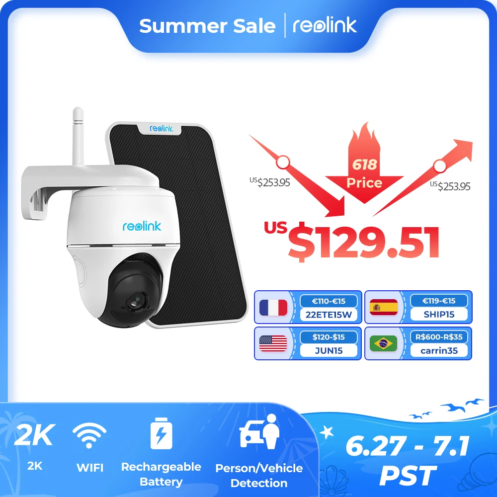 Reolink Argus PT 4MP Solar Panel 2K WiFi Reolink Argus PT 4MP Solar Panel 2K WiFi