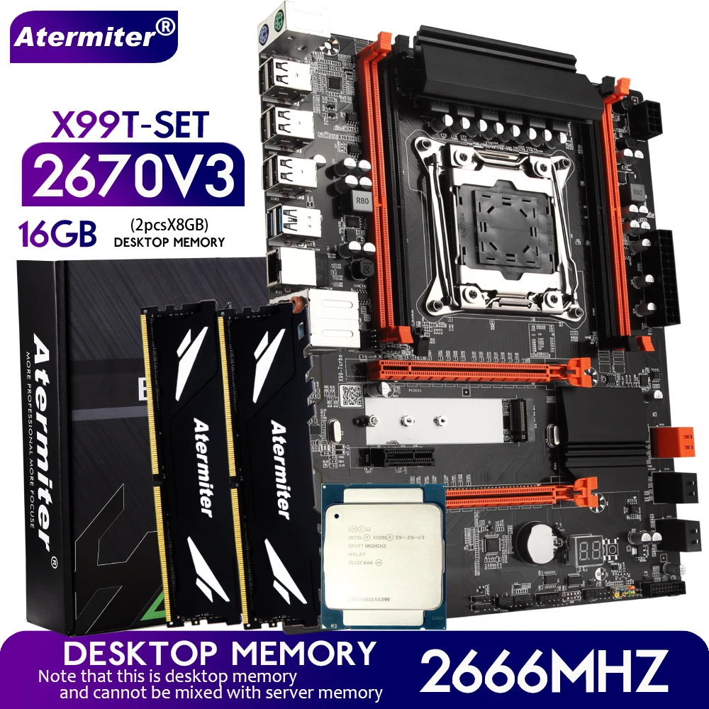 Купить Алиэкспресс | Atermiter X99 Turbo DDR4 D4 Motherboard Set With ...