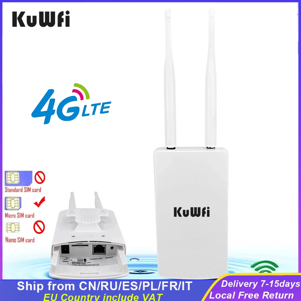 Купить Сети | KuWFi Waterproof Outdoor 4G Router 150Mbps CAT4 LTE ...