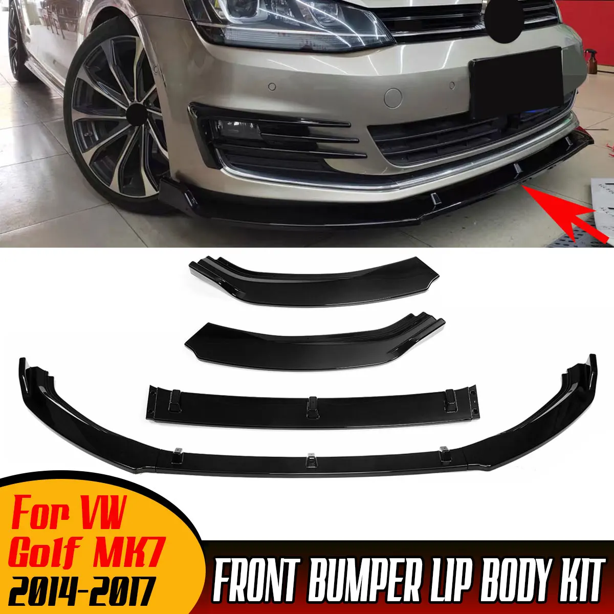 Купить Автомобильные запчасти | 3pcs Car Front Bumper Splitter Lip ...