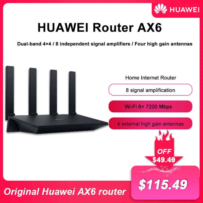 Купить Алиэкспресс | NEW Huawei WiFi AX6 Dual band Four external high gain antennas 8 channel ...