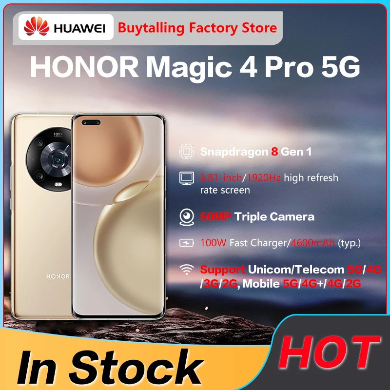 Купить Алиэкспресс | HONOR Magic 4 Pro 5G SmartPhone 6.81 inch 120Hz OLED Curved Screen ...