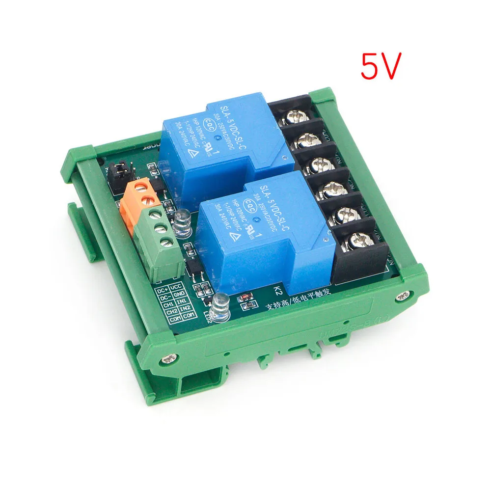 Купить Алиэкспресс | 5V 12V 24V 2 Channel Relay Module 30A with Optocoupler Isolation High and ...