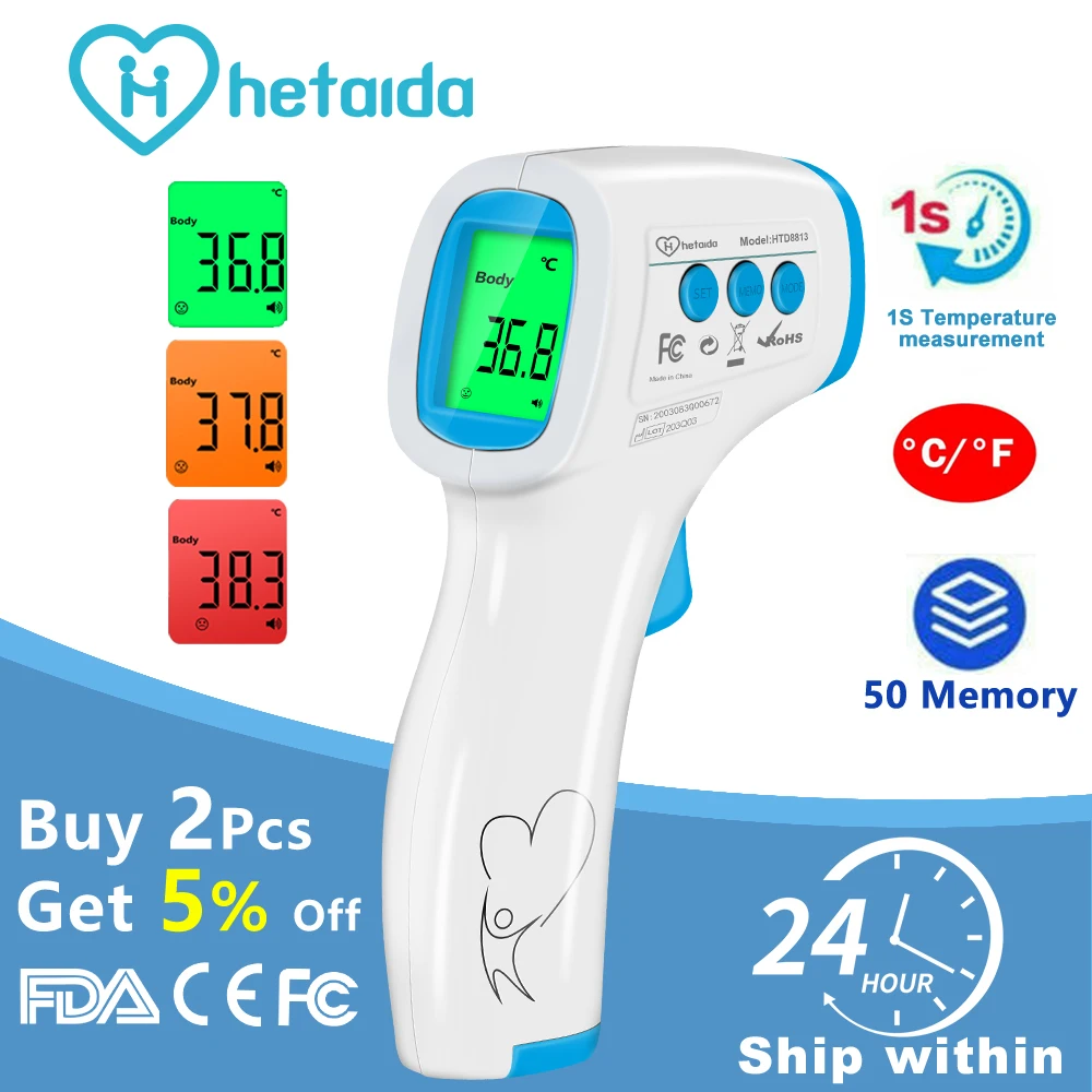 Купить Здоровье | HeTaiDa Infrared Thermometer Digital Front Non ...