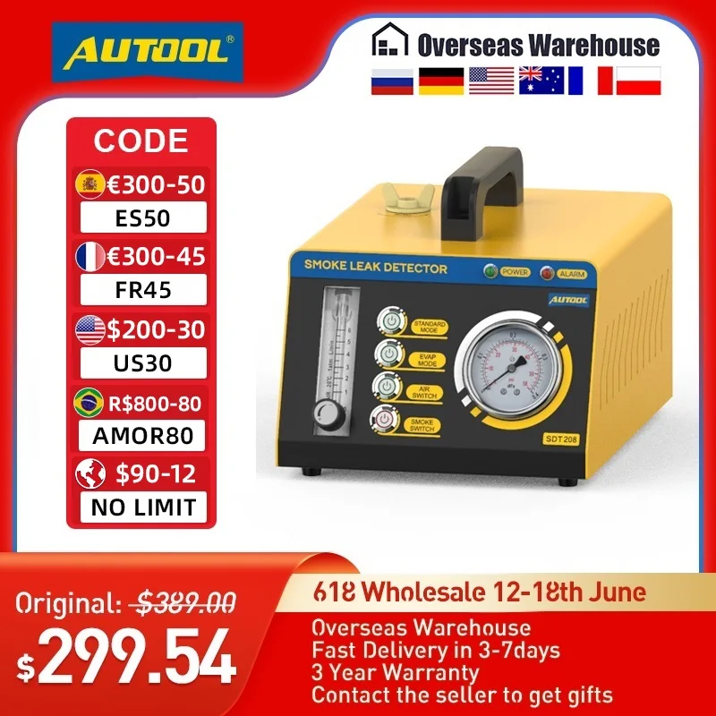 Купить Инструменты для ремонта автомобилей | AUTOOL SDT208 Car Smoke Leak Detector EVAP System ...