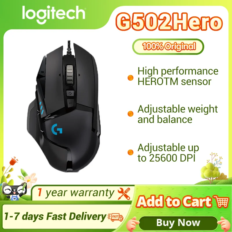 Купить Алиэкспресс | Logitech G502 HERO High Performance Wired Gaming ...
