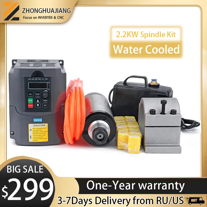 Купить Станки и аксессуары | 2.2kw Water Cooled Spindle Motor Kit Cnc ...