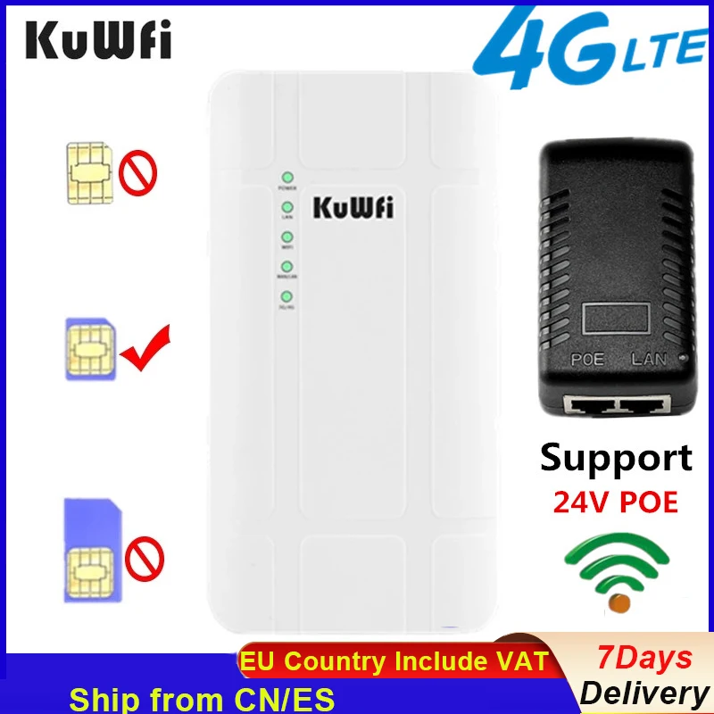 Купить Сети | KuWFi Outdoor 4G LTE Router High Power 300Mbps Wireless CPE Router CAT4 Wi-fi ...