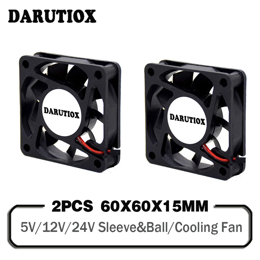 Купить Алиэкспресс | 2 Pieces 6015 5V 12V 24V 2Pin Brushless DC Exhaust Cooling Fan 6cm 60mm ...