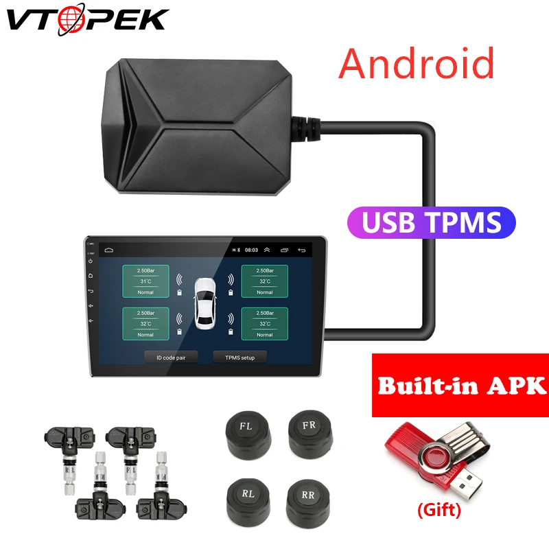 Купить Автомобильная электроника | USB Android TPMS Tire Pressure ...