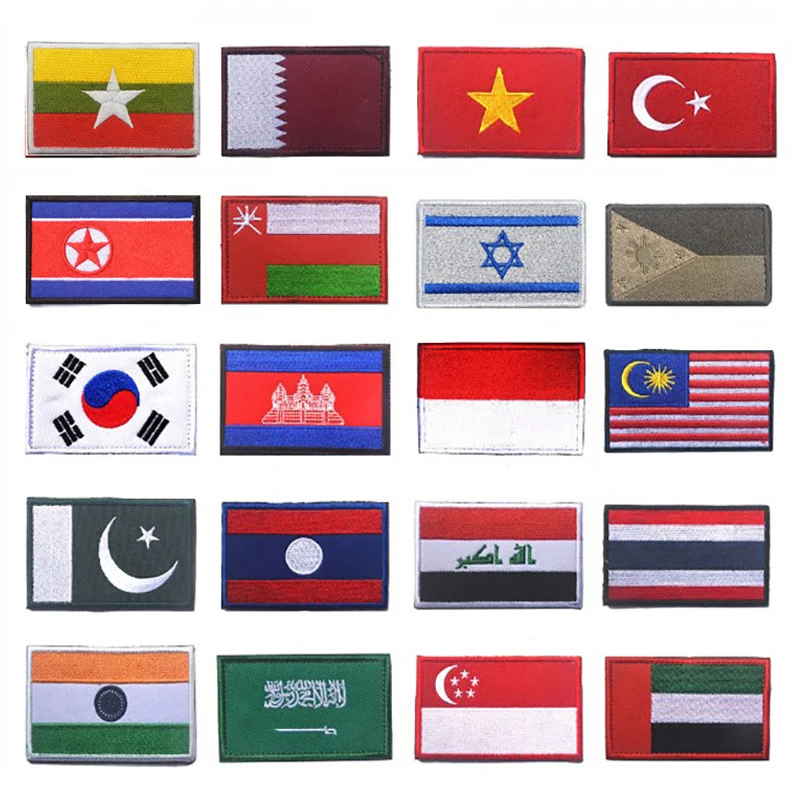 Купить Алиэкспресс | Embroidered Country Flag Patch Korea Indonesia ...