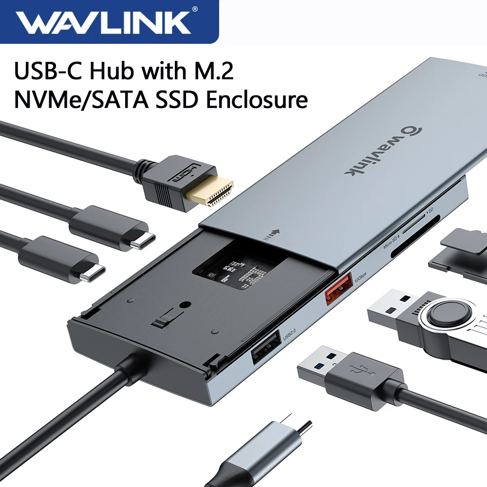 Sata Ssd Aluminum M.2 NVME SSD Enclosure, USB 3.1 Gen 2 To NGFF NVME ...