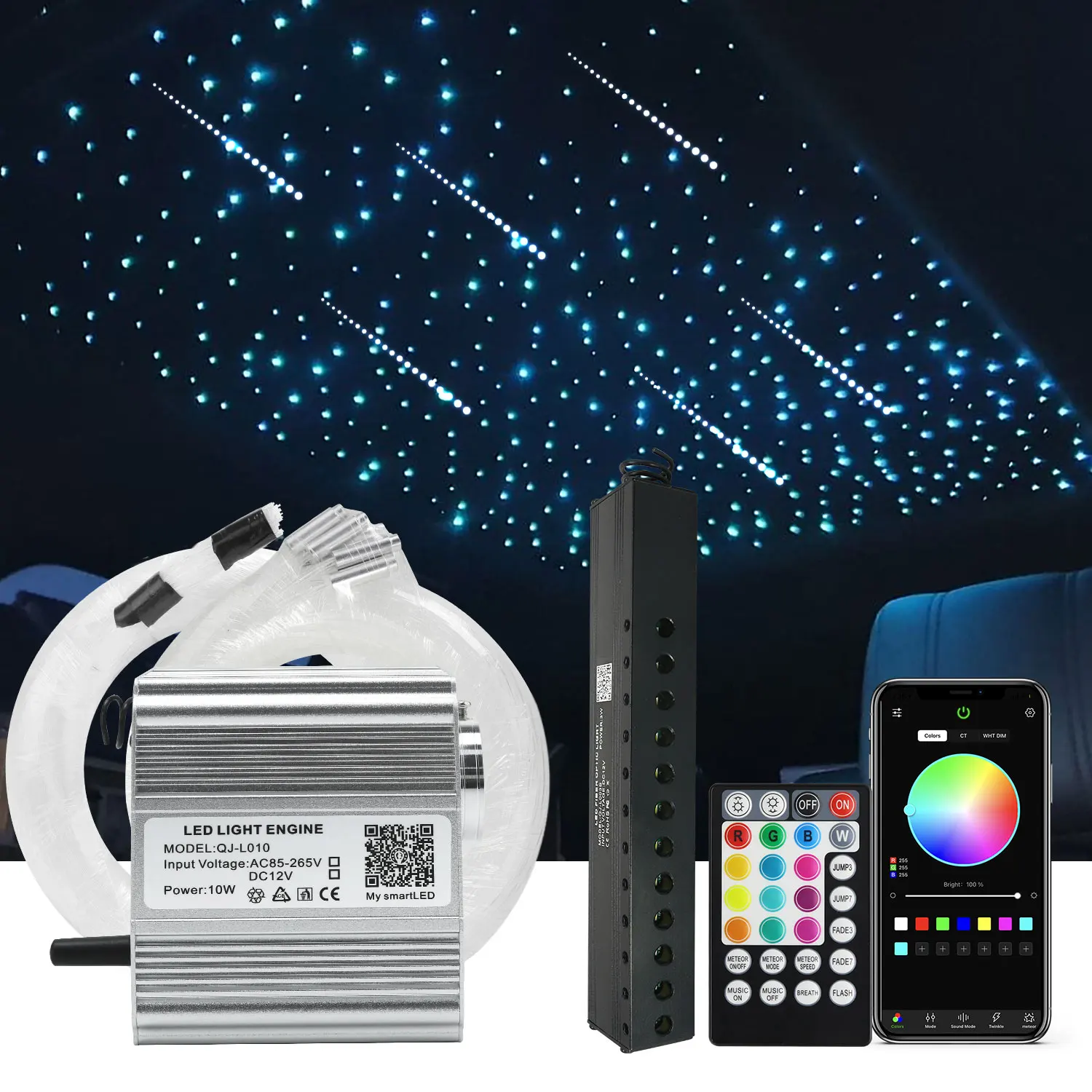 Купить Коммерческое освещение | 10W Twinkle RGBW Fiber Optic Star ...