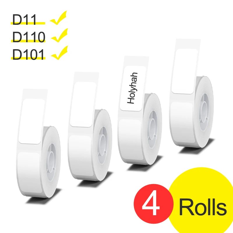 Купить Алиэкспресс | 4 Rolls White Label Tape for Niimbot D11 Printer ...