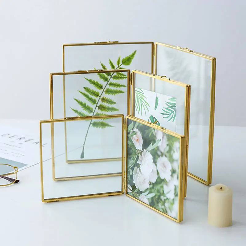 Купить Домашний декор | Folded Double-Sided Glass Metal Photo Frame ...