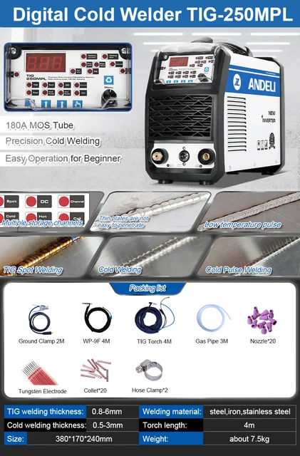 Купить Сварочное оборудование | ANDELI TIG-250MPL TIG/TIG Pulse/Cold ...
